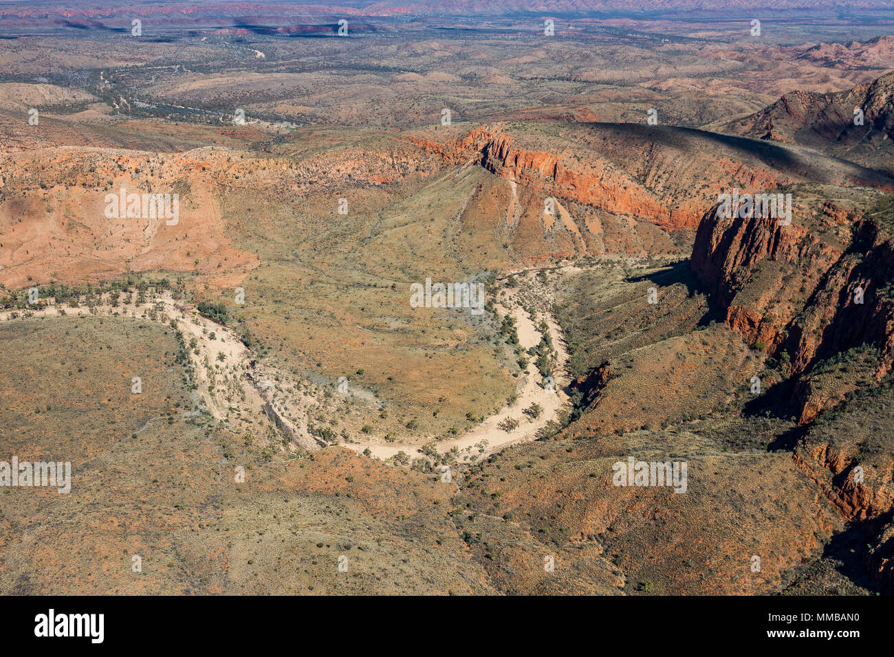 Aerial view of the West MacDonnell Ranges Stock Photo - Alamy