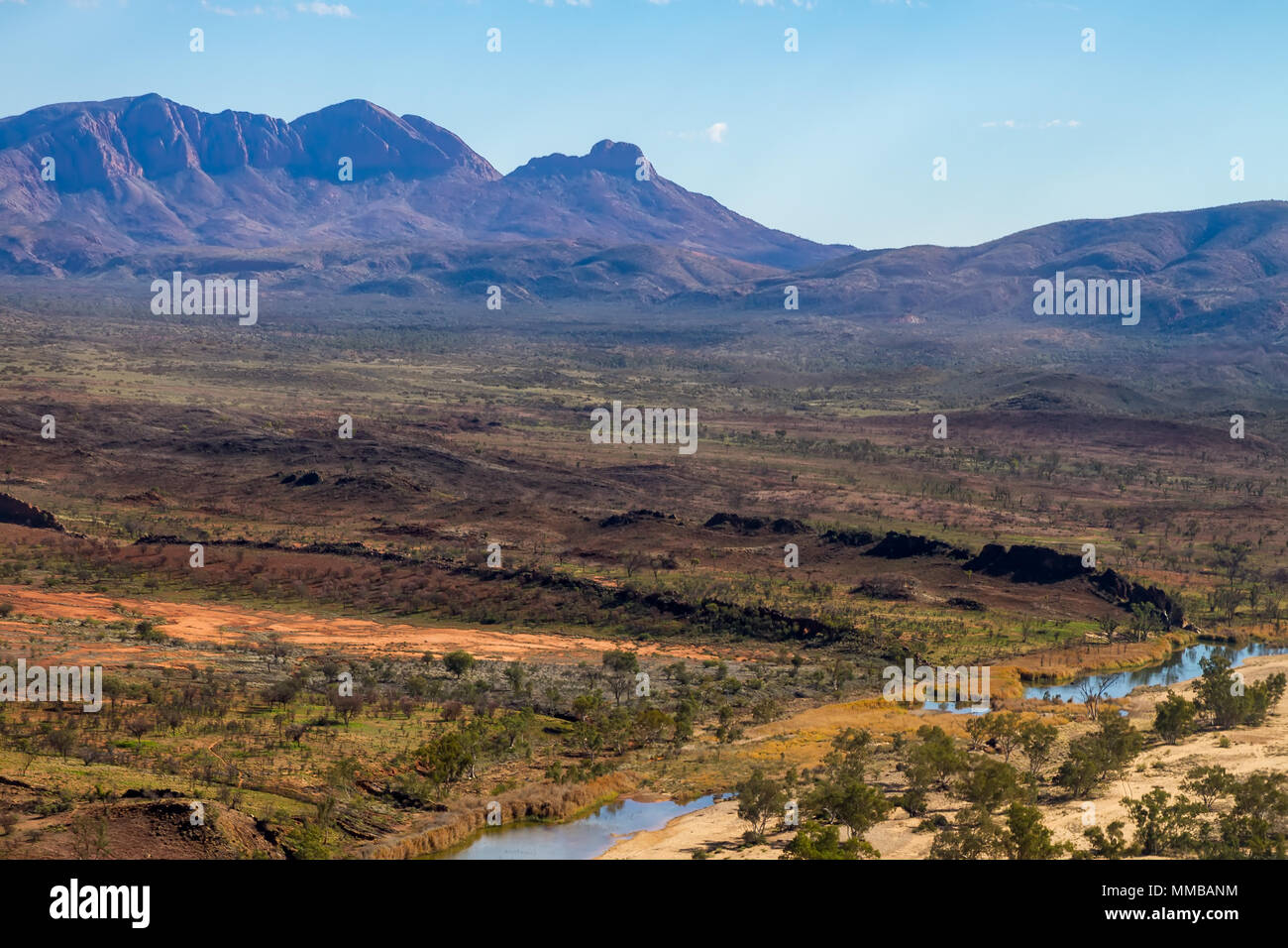 Aerial view of the West MacDonnell Ranges Stock Photo - Alamy