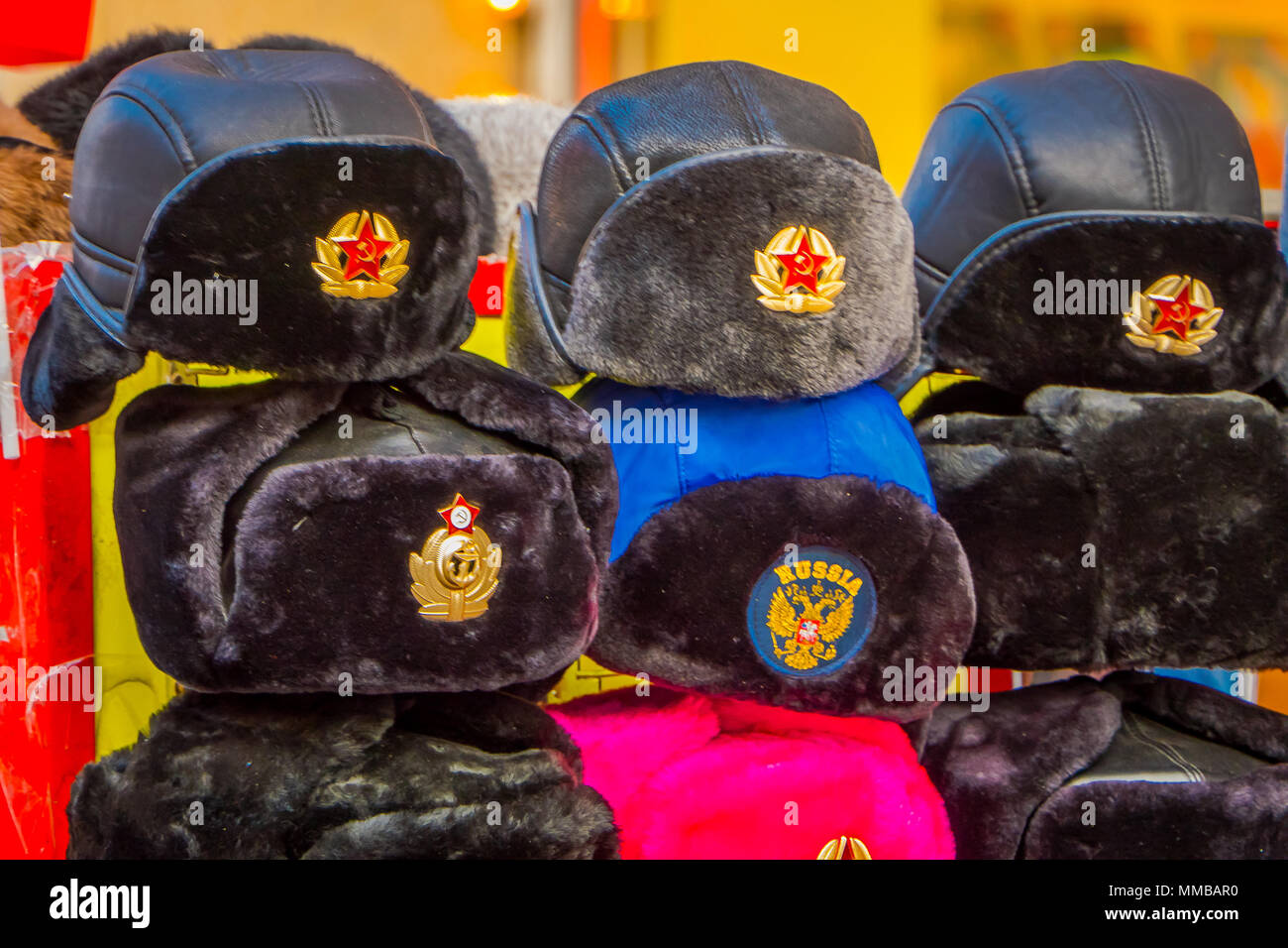 Russian hat moscow fur hi-res stock photography and images - Alamy