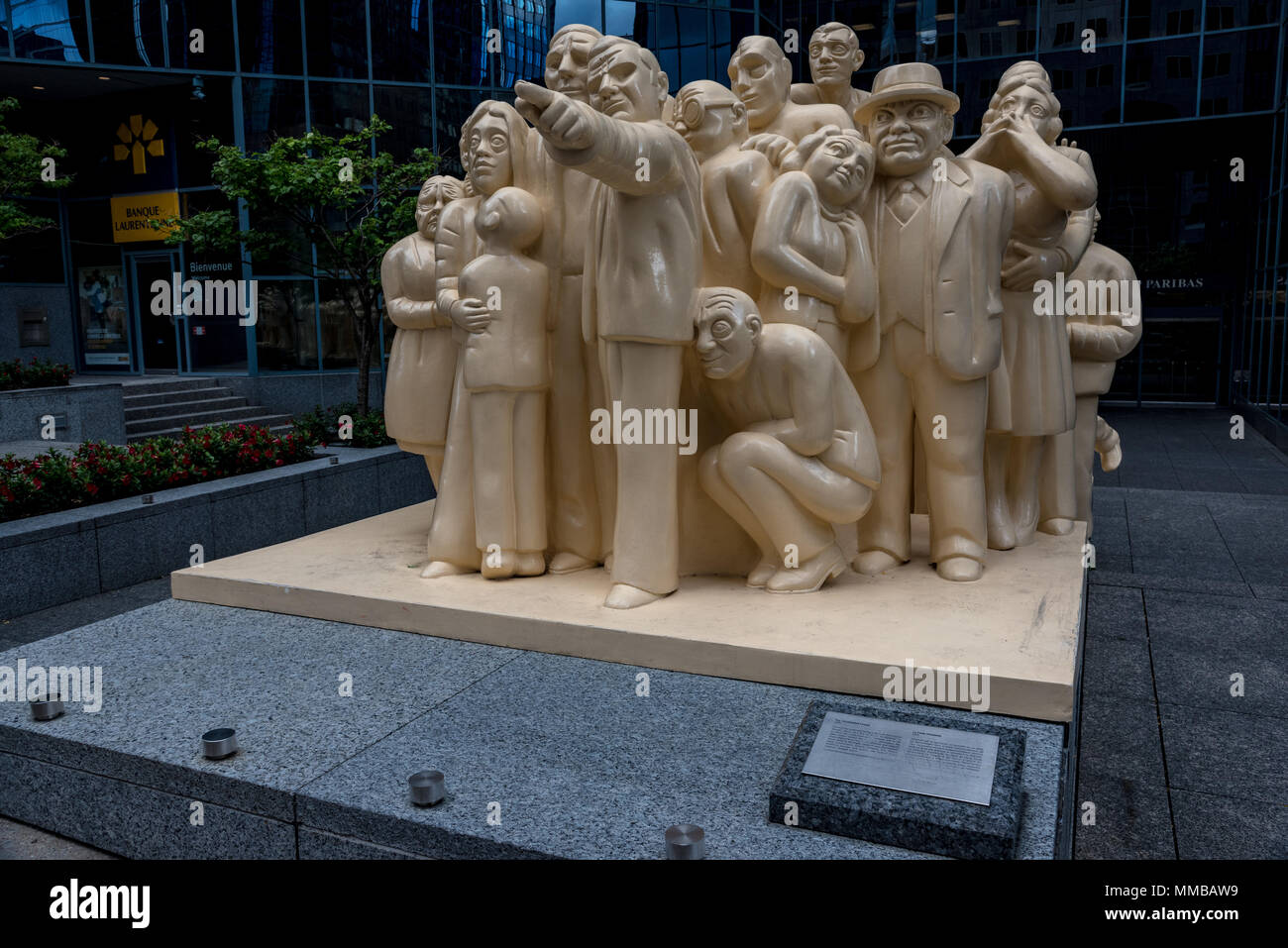 The Illuminated Crowd Statue in Montreal, Canada Stock Photo - Alamy