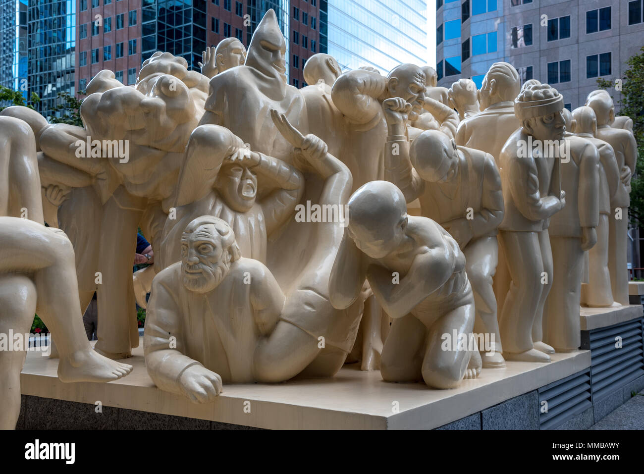 The Illuminated Crowd Statue in Montreal, Canada Stock Photo - Alamy