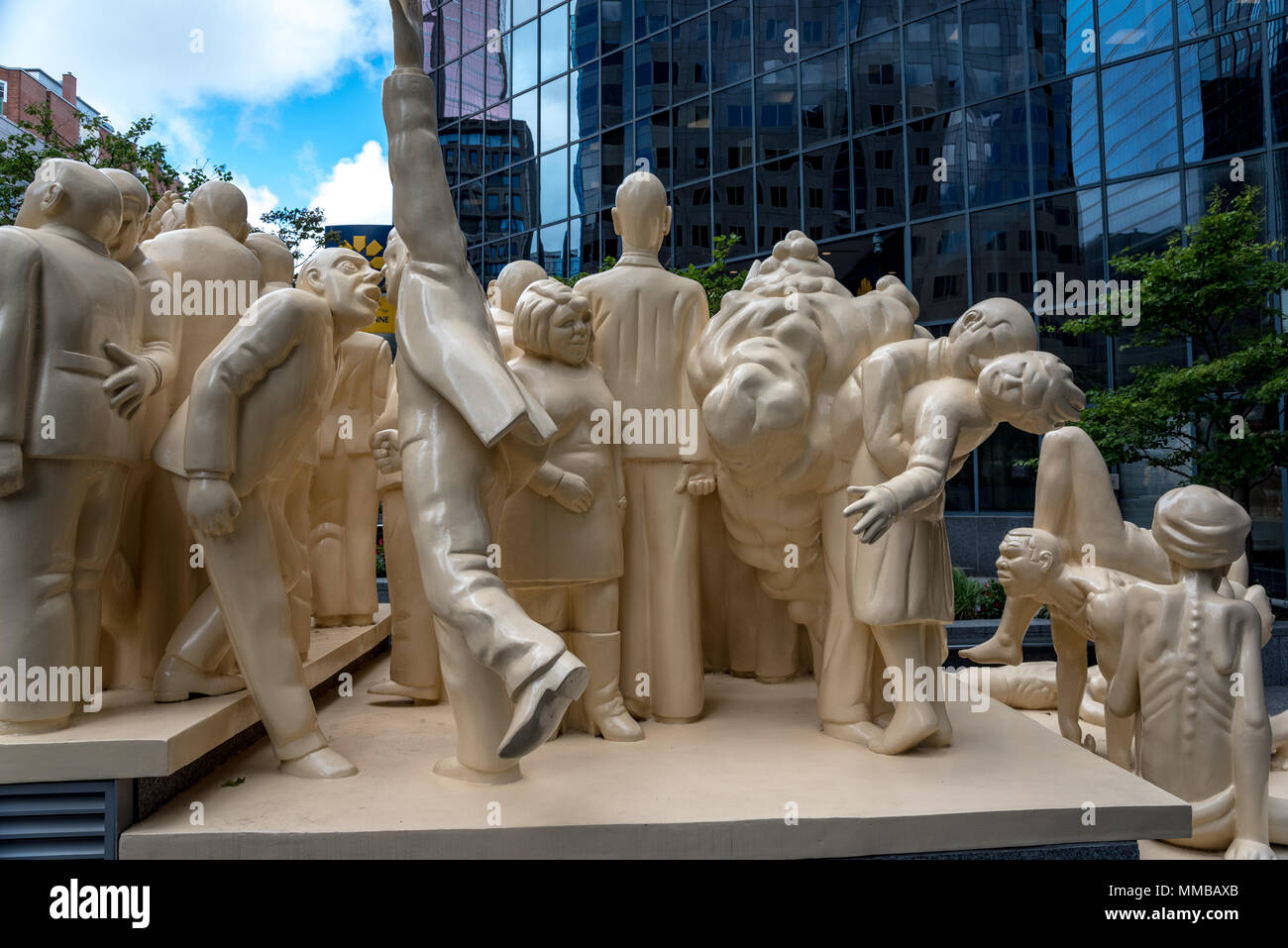 The Illuminated Crowd Statue in Montreal, Canada Stock Photo - Alamy