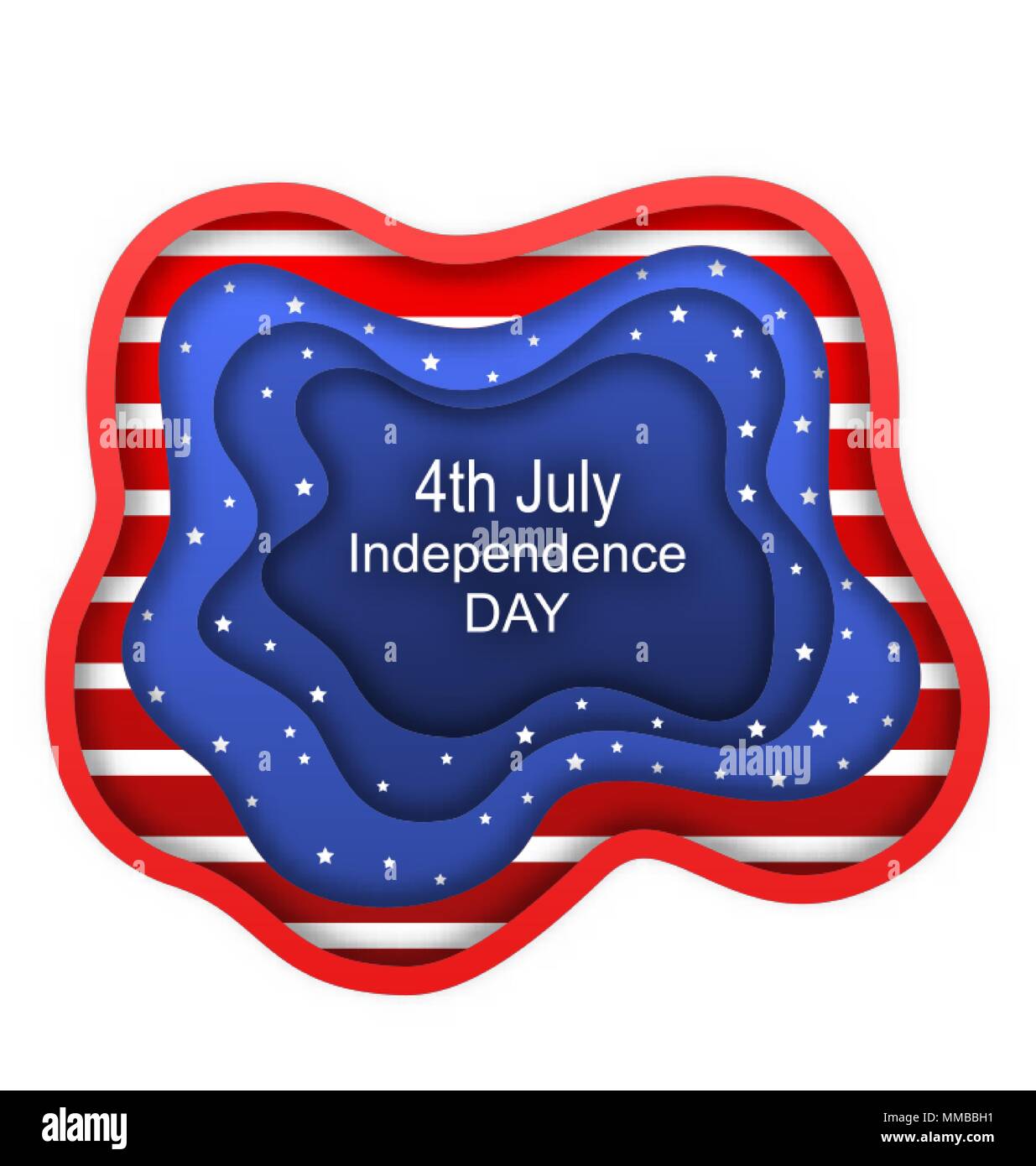 Cut Paper Background for Fourth of July Independence Day of the USA ...