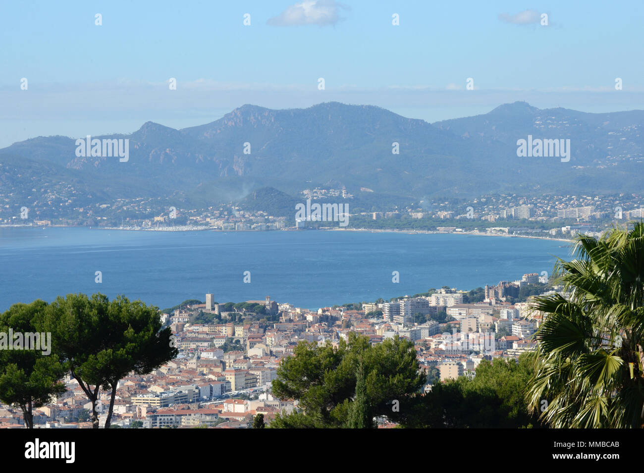 Panoramic views of Cannes taken from Super Cannes on the south coast of ...