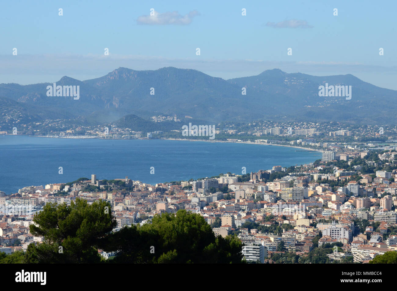 Panoramic views of Cannes taken from Super Cannes on the south coast of ...