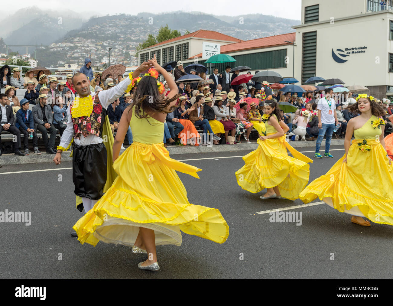 Funchal; Madeira; Portugal - April 22; 2018: A group of people in ...