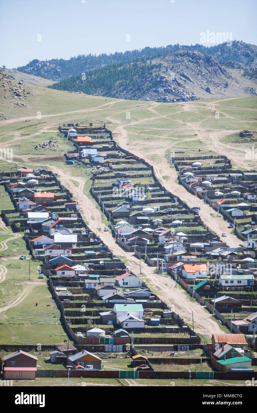 Color shot of a village in Mongolia Stock Photo - Alamy
