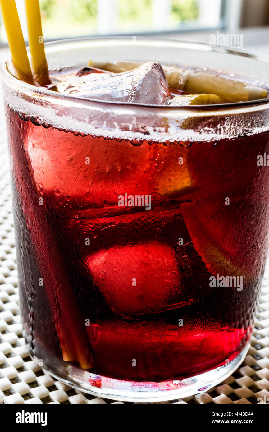 Americano Cocktail with lemon and ice. Beverage Concept Stock Photo - Alamy