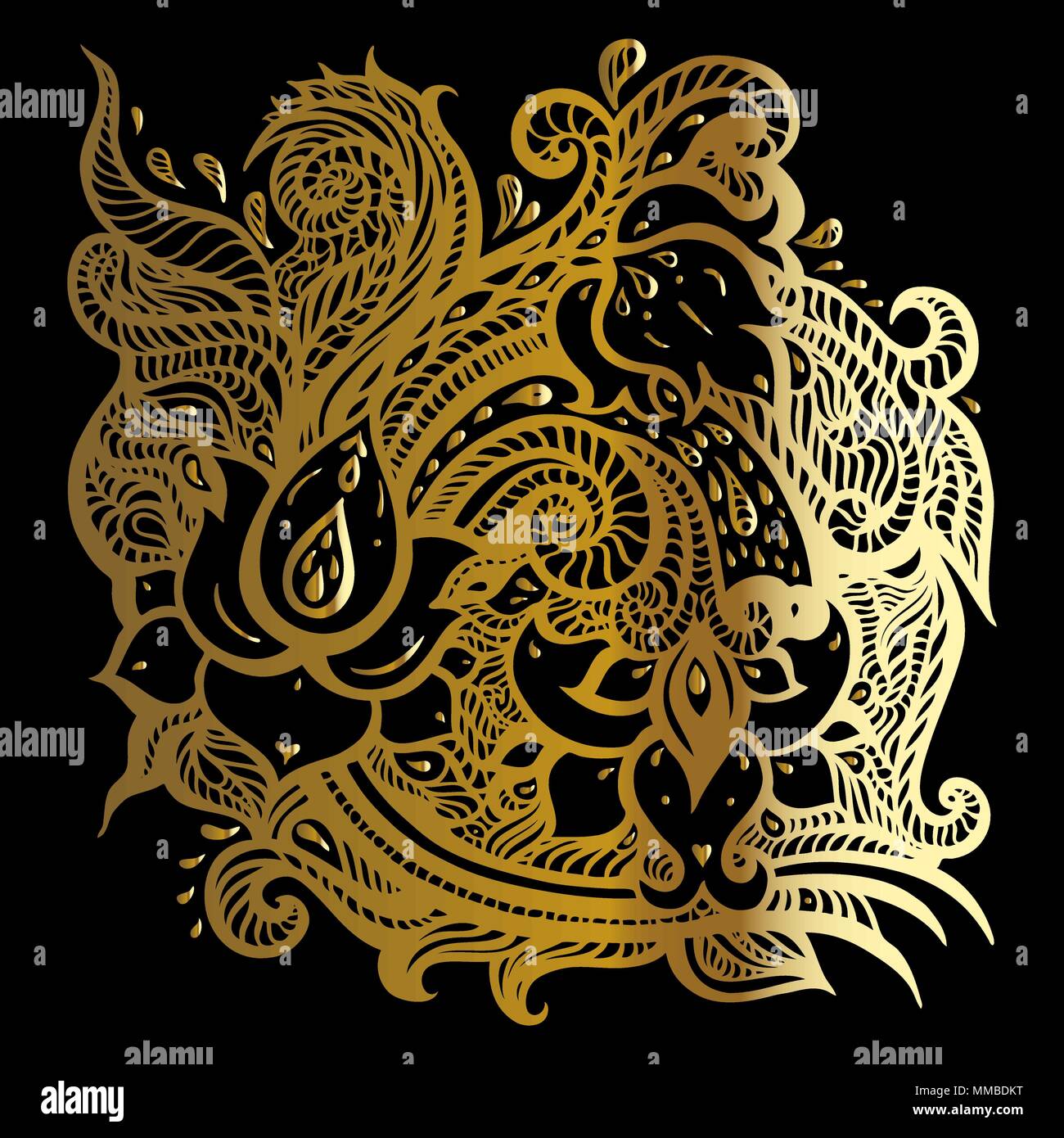 Paisley. Hand Drawn Boho ornament. Vector illustration Stock Vector ...