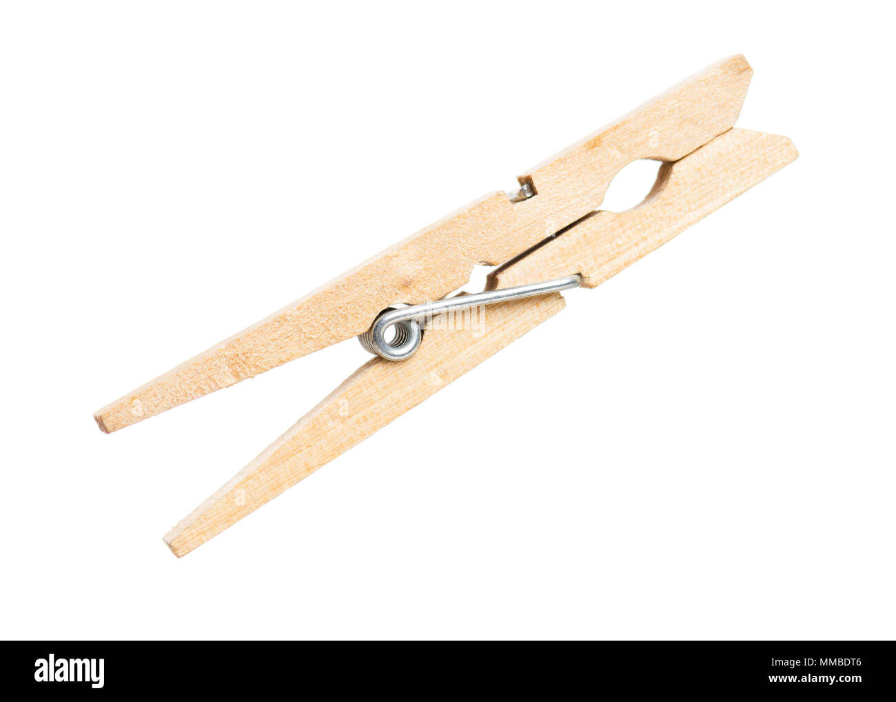 Wooden clothespin on white Stock Photo - Alamy