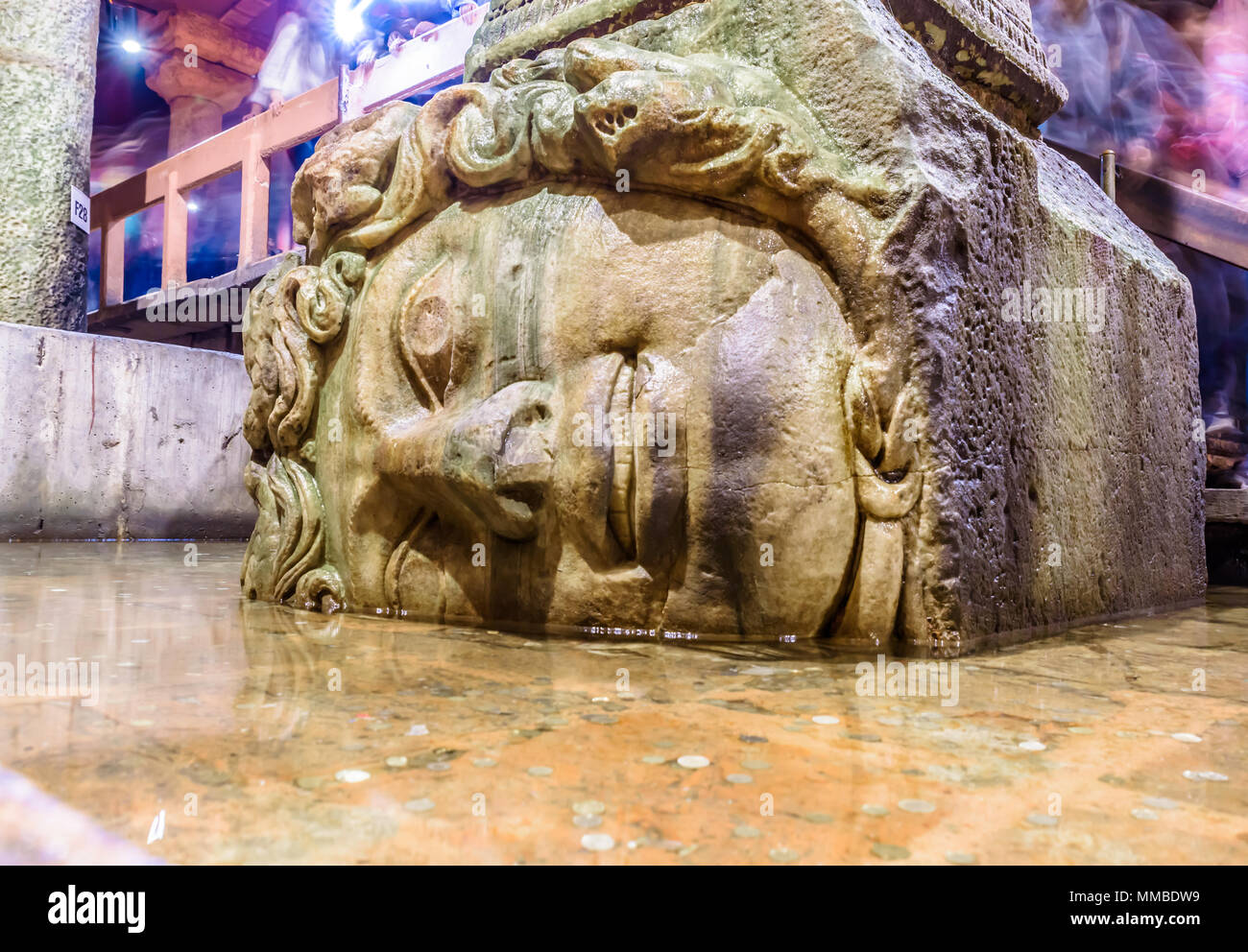 Head of sideways Medusa Medusa Sculpture in Basilica Cistern,an ...