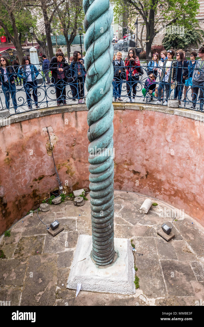 View of Serpent Column, Three-headed Serpent or Serpentine Column in ...