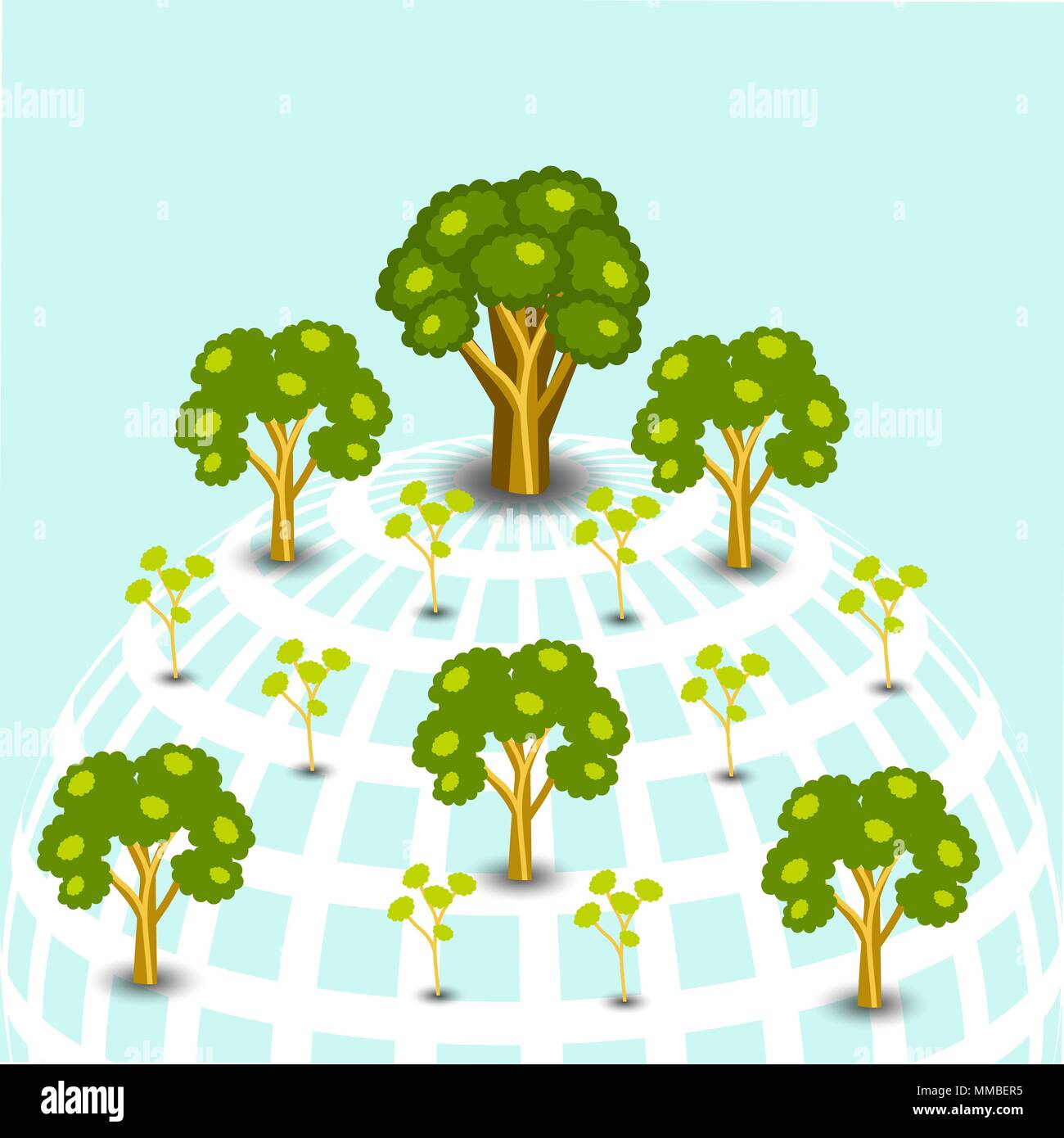 World Environment Day. Symbolic image of the Earth. Trees of different ...