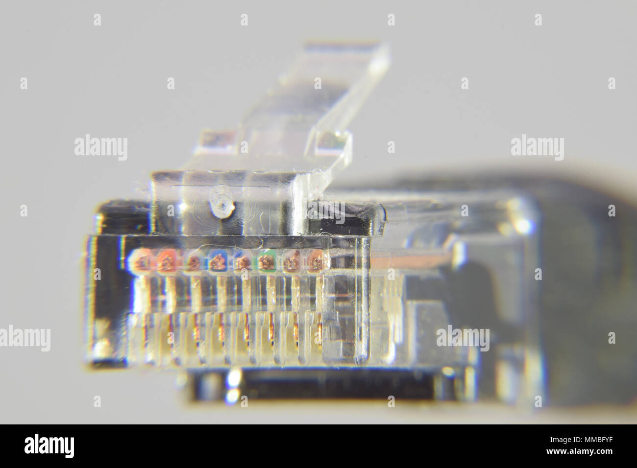 The rj45 plug on the end of an ethernet cable hi-res stock photography ...