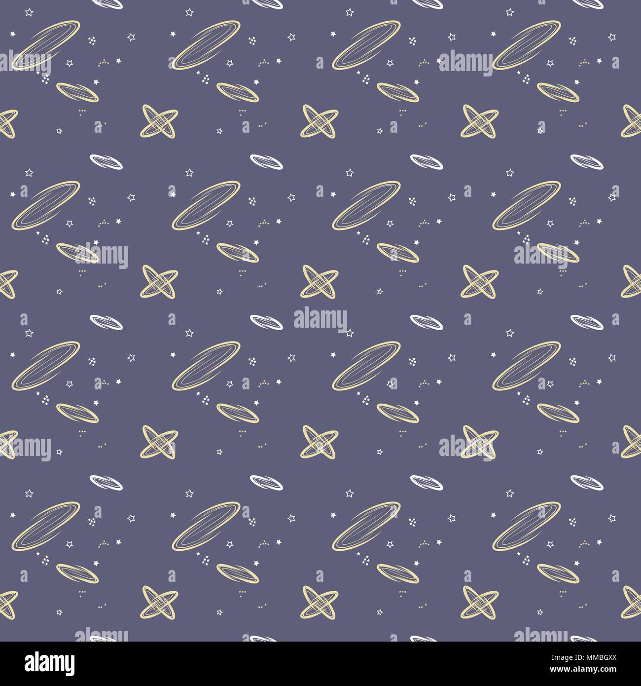Seamless pattern with the image of cosmos. Universe with galaxies and ...