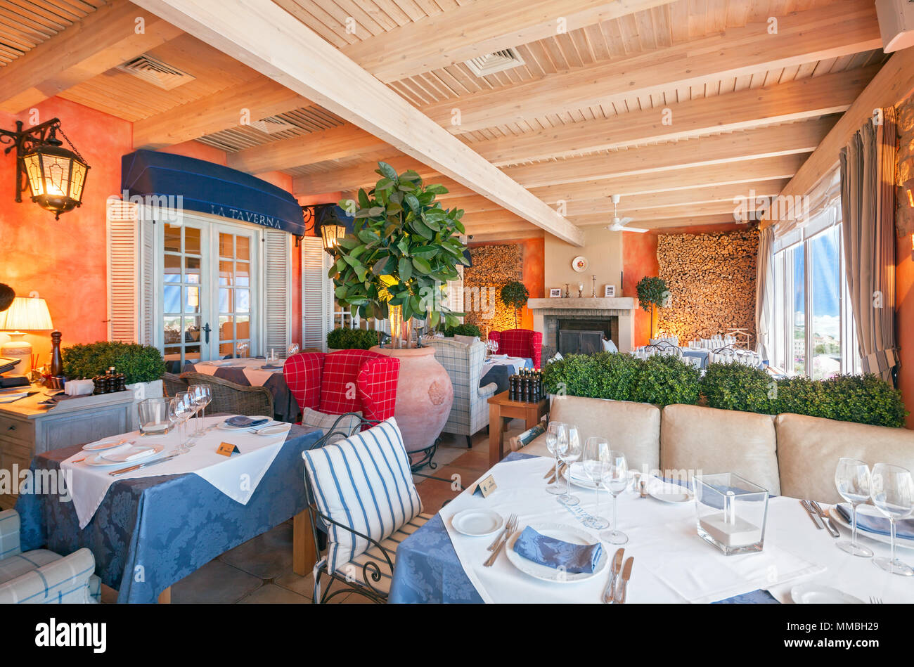 Restaurant interior mediterranean hi-res stock photography and images ...