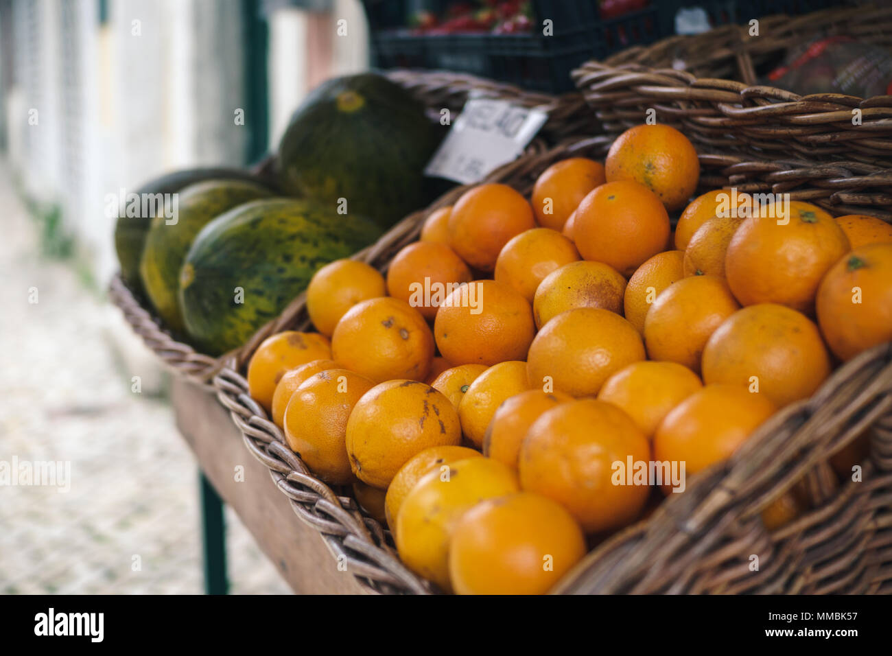 Oranges orange basket isolated hi-res stock photography and images - Alamy