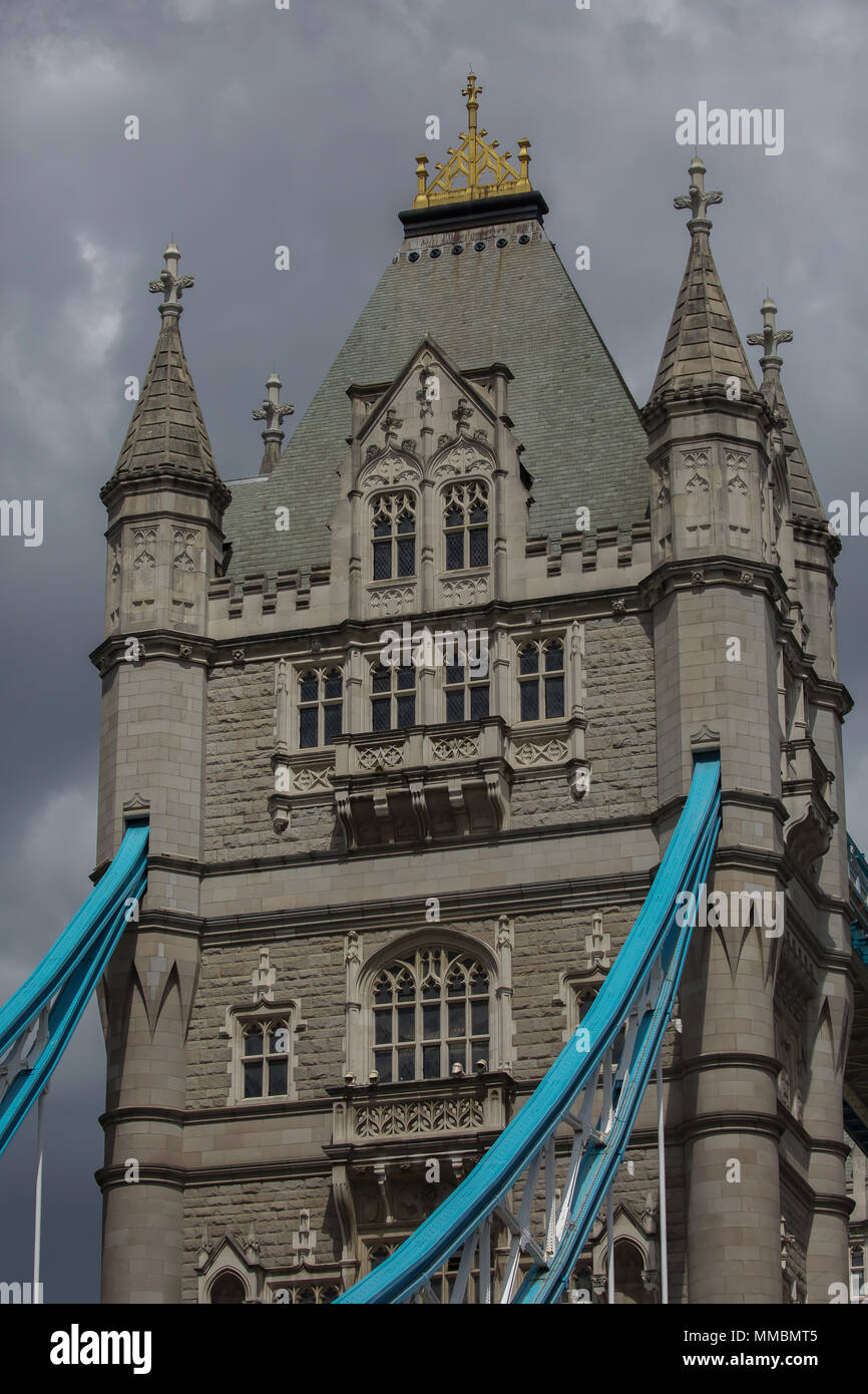 The top part of Tower Bridge in London Stock Photo - Alamy