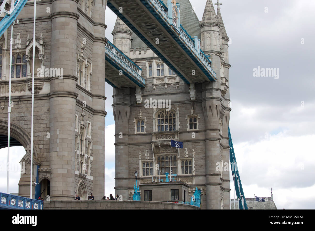 The top part of Tower Bridge in London Stock Photo - Alamy