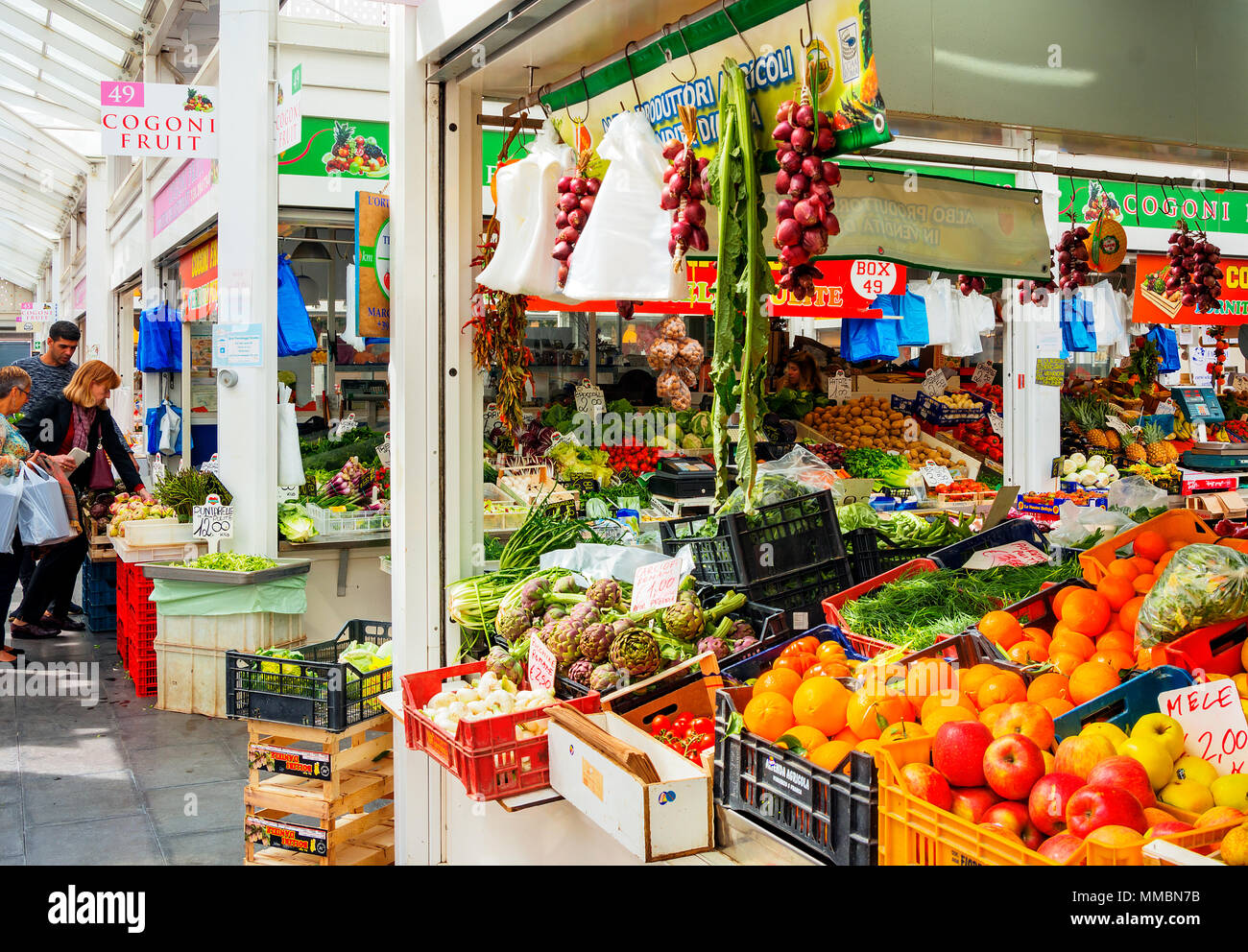 Rome, Italy, march 2017: the new local market of the historic Testaccio ...