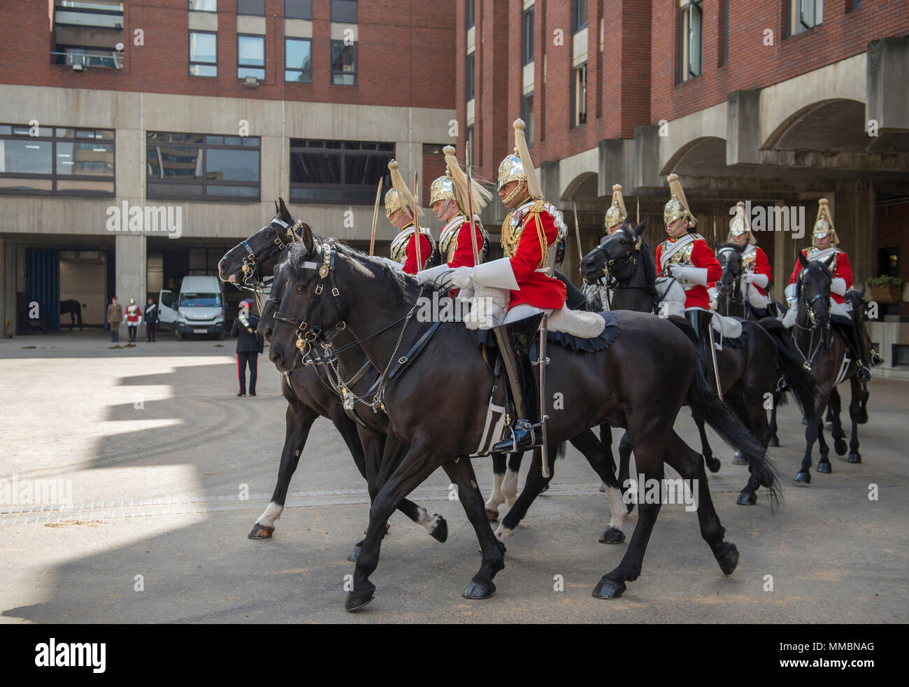 Life guards leaving barracks hi-res stock photography and images - Alamy