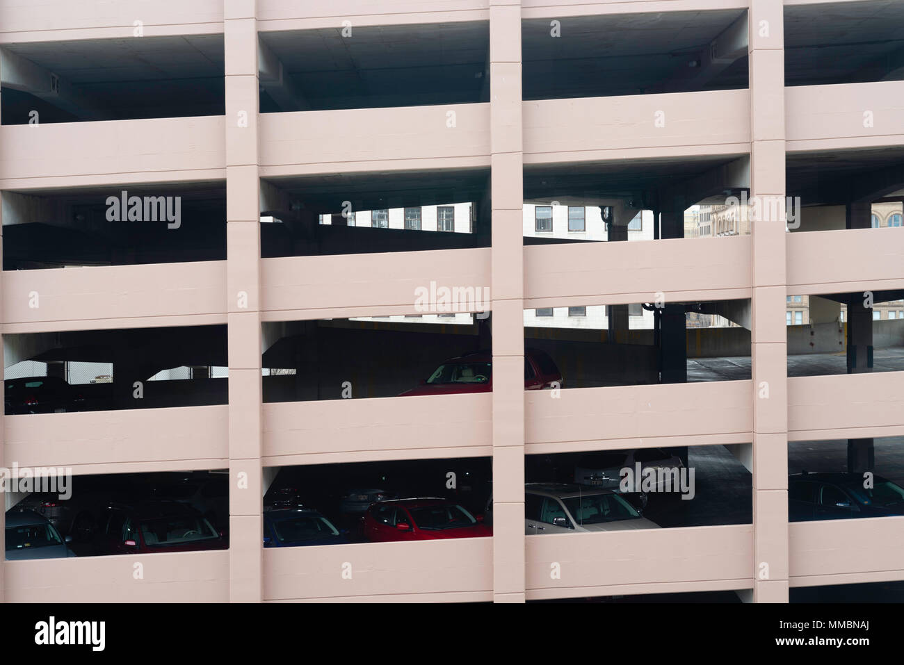 View of a parking ramp, taken from the Wisconsin Center, downtown ...
