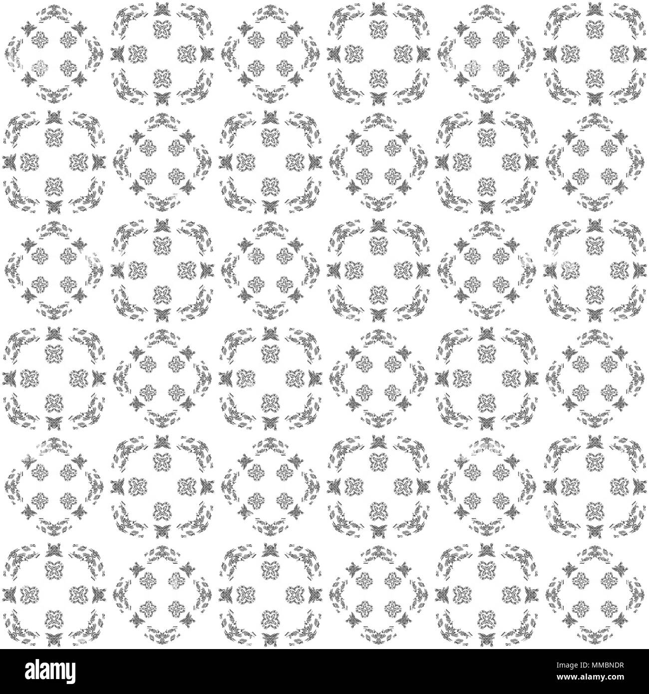 Seamless abstract black texture fractal patterns on white background ...