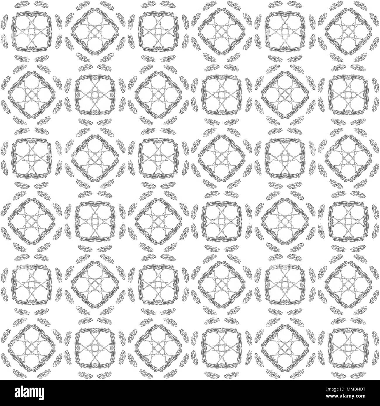Seamless abstract black texture fractal patterns on white background ...