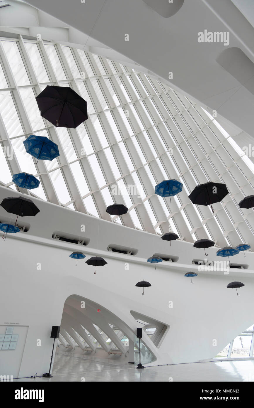 Interior view of the Milwaukee Art Museum, Milwaukee, Wisconsin, USA ...