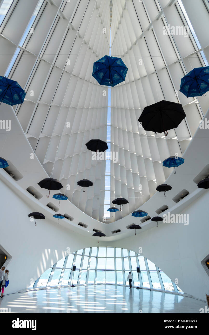 Interior view of the Milwaukee Art Museum, Milwaukee, Wisconsin, USA ...