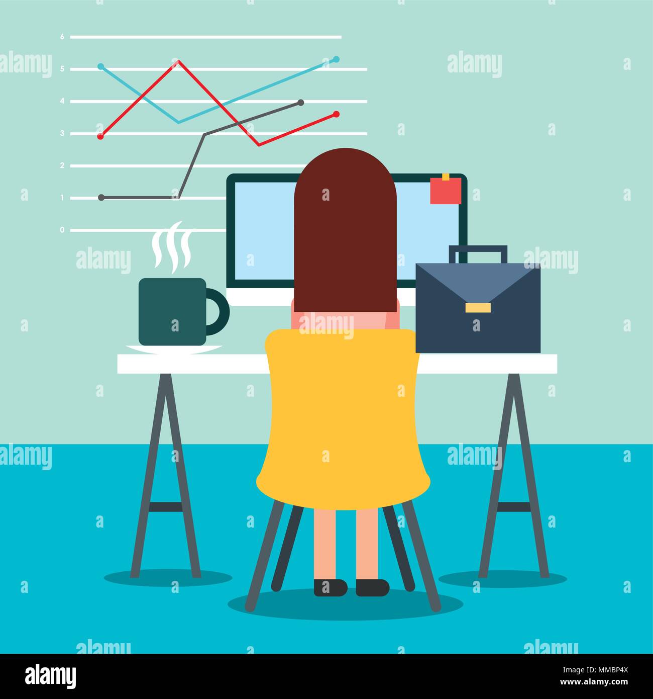 Office chair back view Stock Vector Images - Alamy
