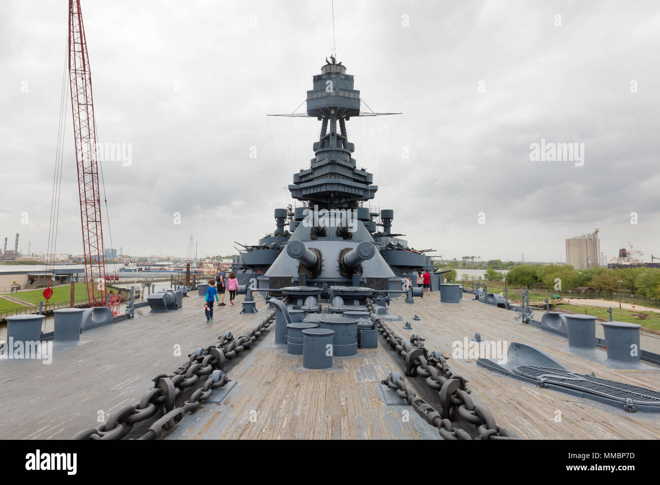 Gun turrets on the Battleship Texas; Houston, Texas USA Stock Photo - Alamy