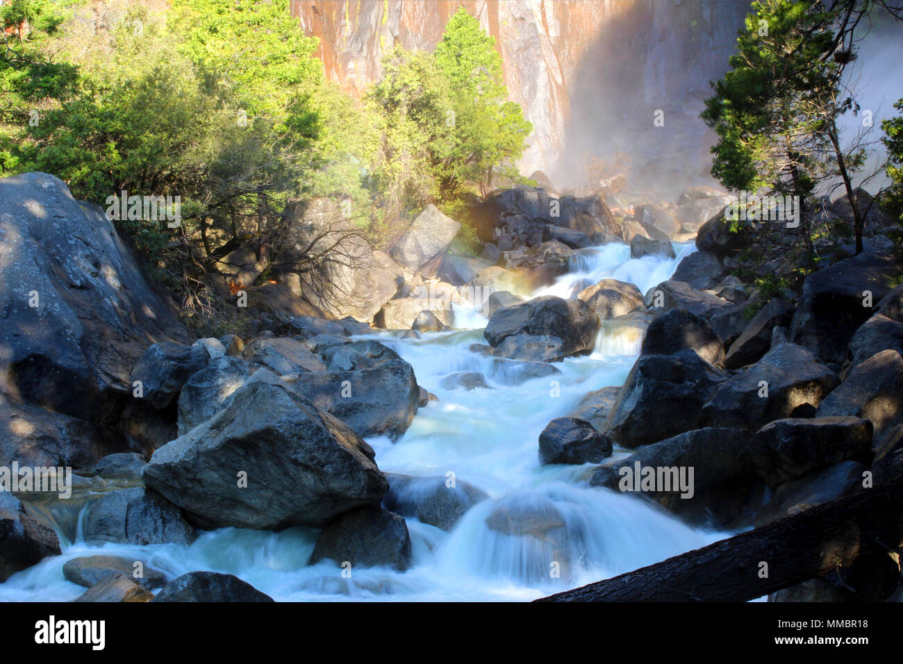Yosemite Falls Base in Yosemite Valley Stock Photo - Alamy