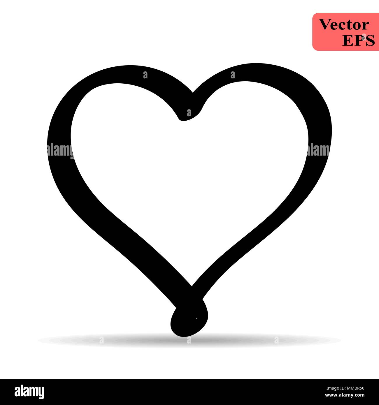 heart linear vector, mobile minimalistic flat design Stock Vector Image ...