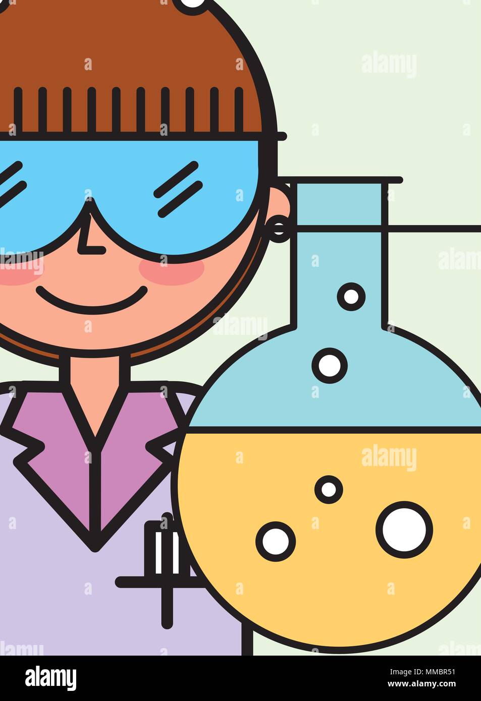 Doctor laboratory assistant microscope Stock Vector Images - Alamy