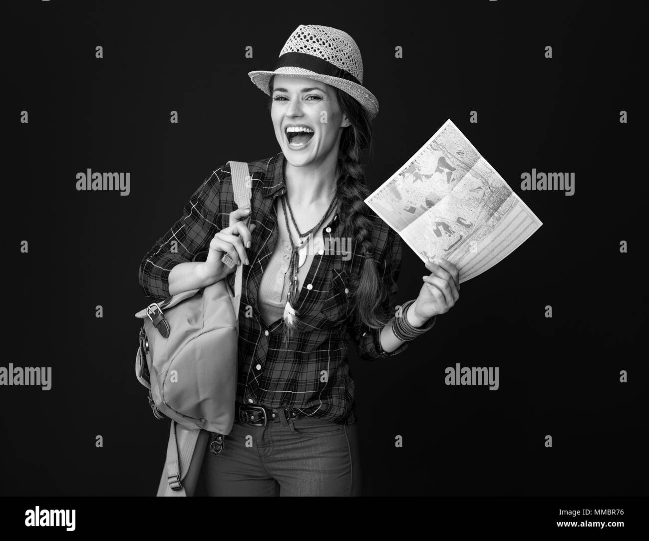 Hiking route map Black and White Stock Photos & Images - Alamy