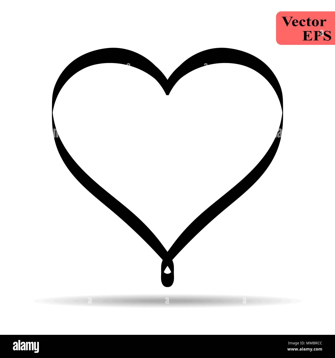 heart linear vector, mobile minimalistic flat design Stock Vector Image ...
