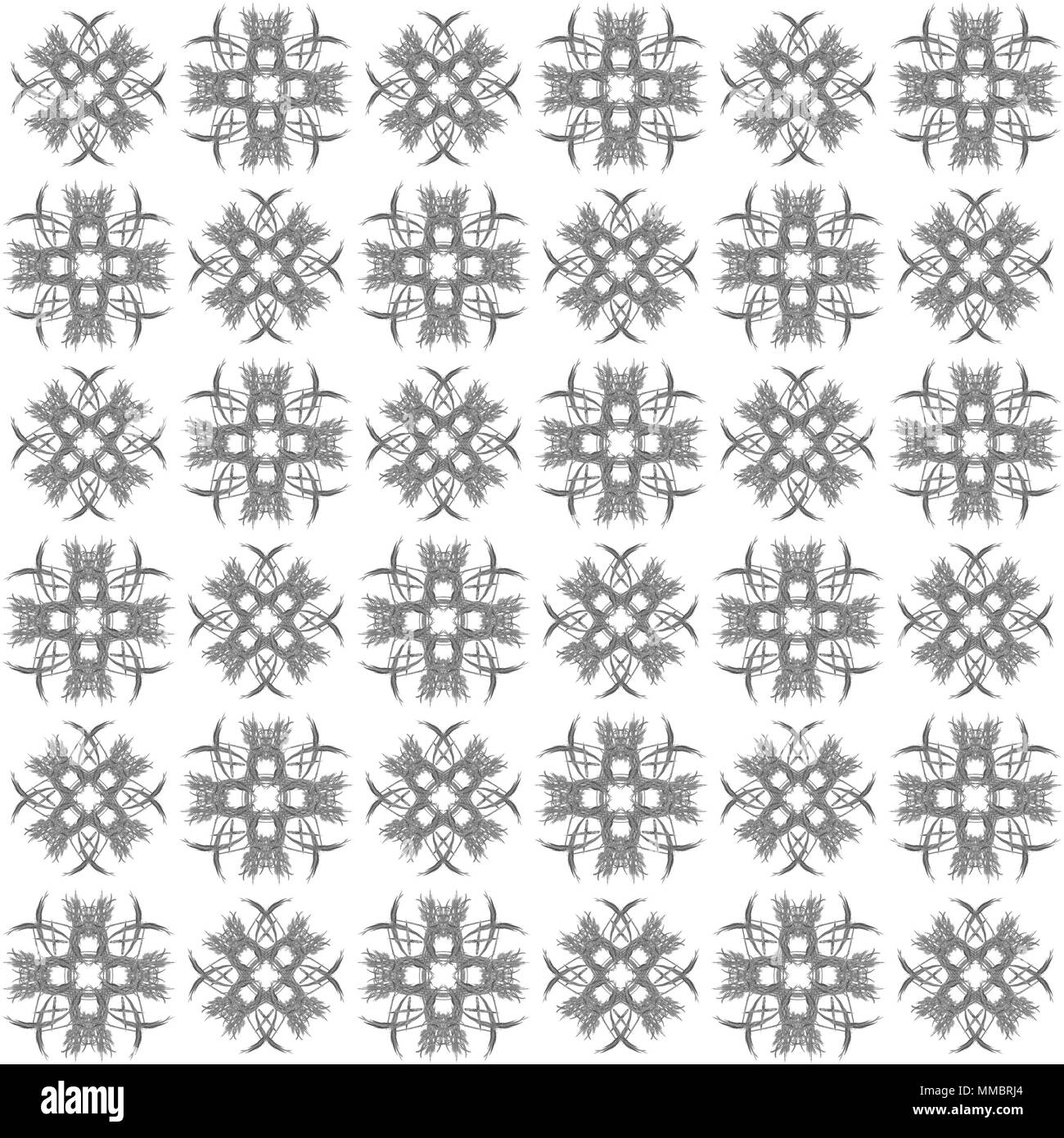 Seamless abstract black texture fractal patterns on white background ...