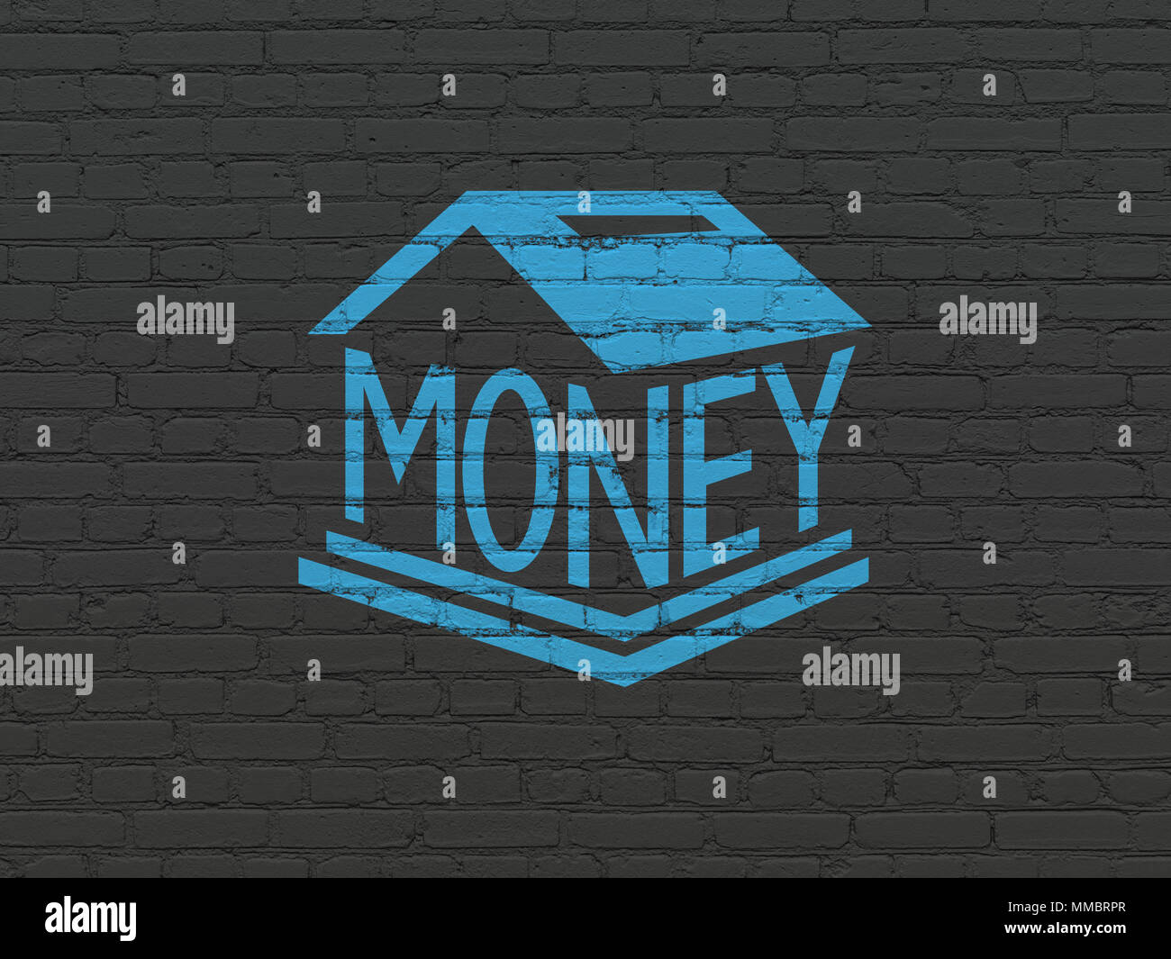 Money concept: Money Box on wall background Stock Photo - Alamy