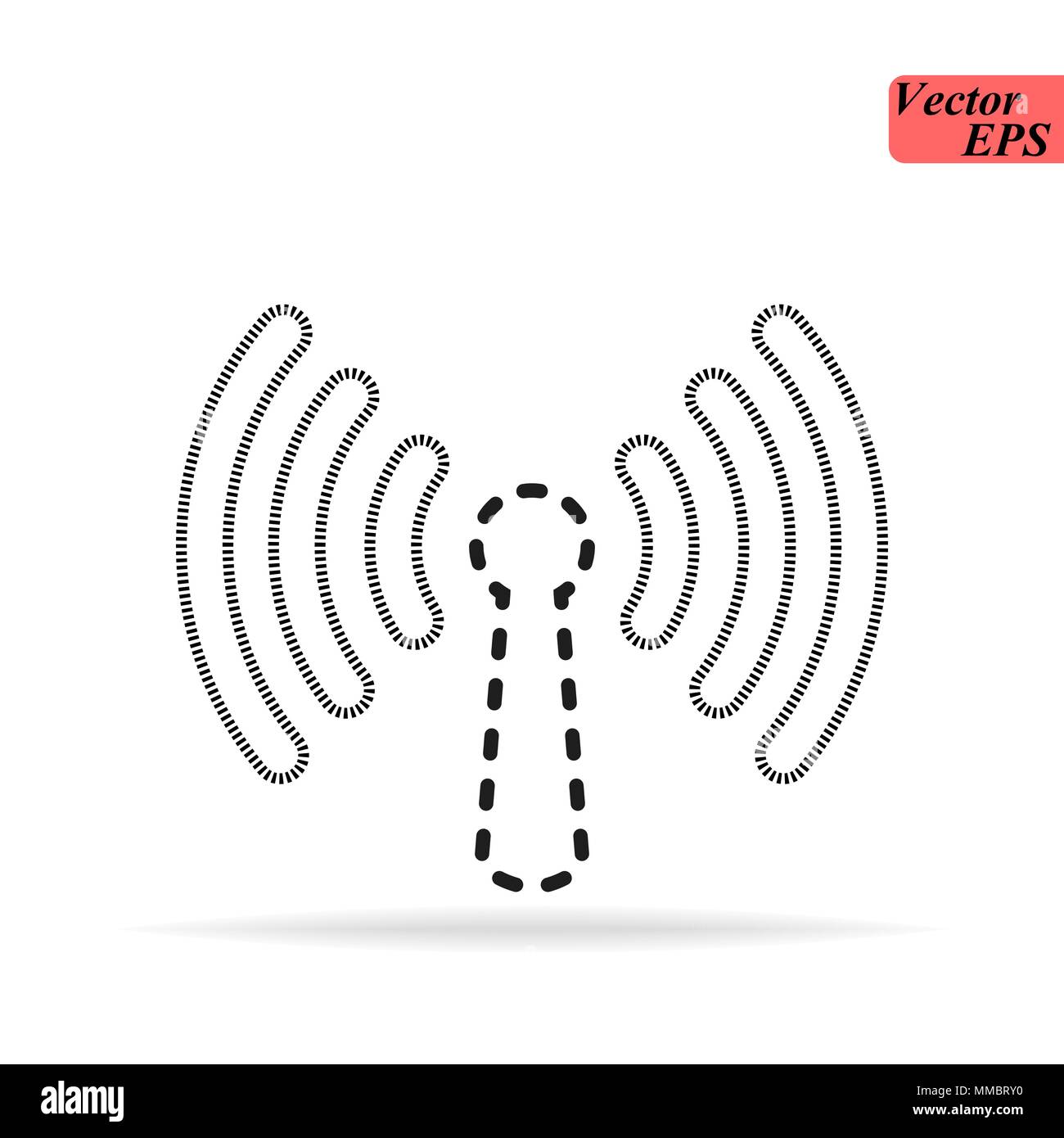 Antenna vector icon on white background. Wifi icon Stock Vector Image ...