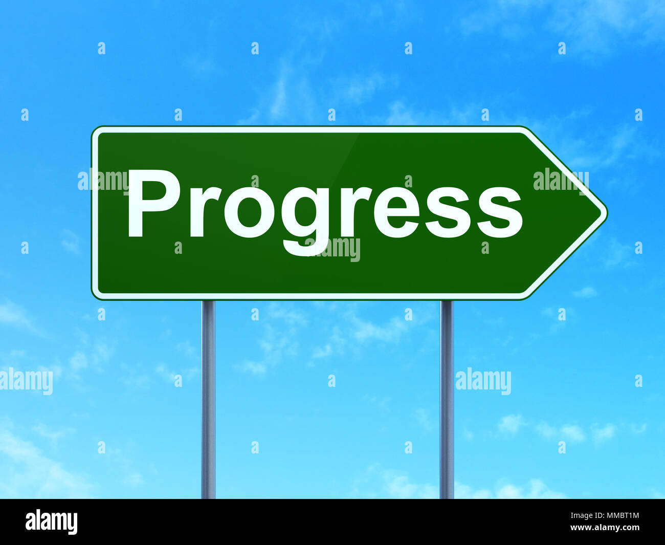 Finance concept: Progress on road sign background Stock Photo - Alamy