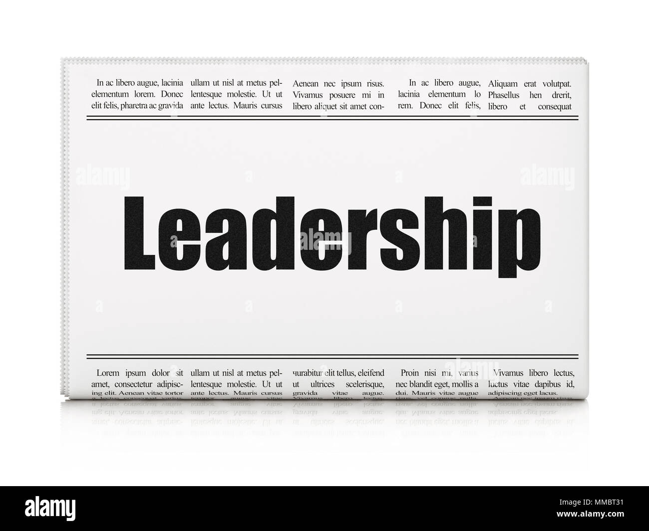 Business concept: newspaper headline Leadership Stock Photo - Alamy
