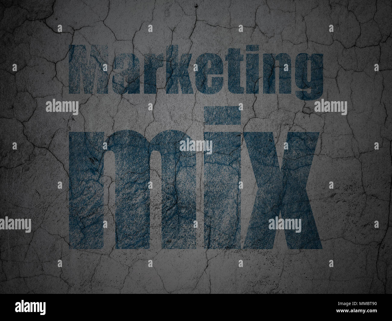 Advertising concept: Marketing Mix on grunge wall background Stock ...