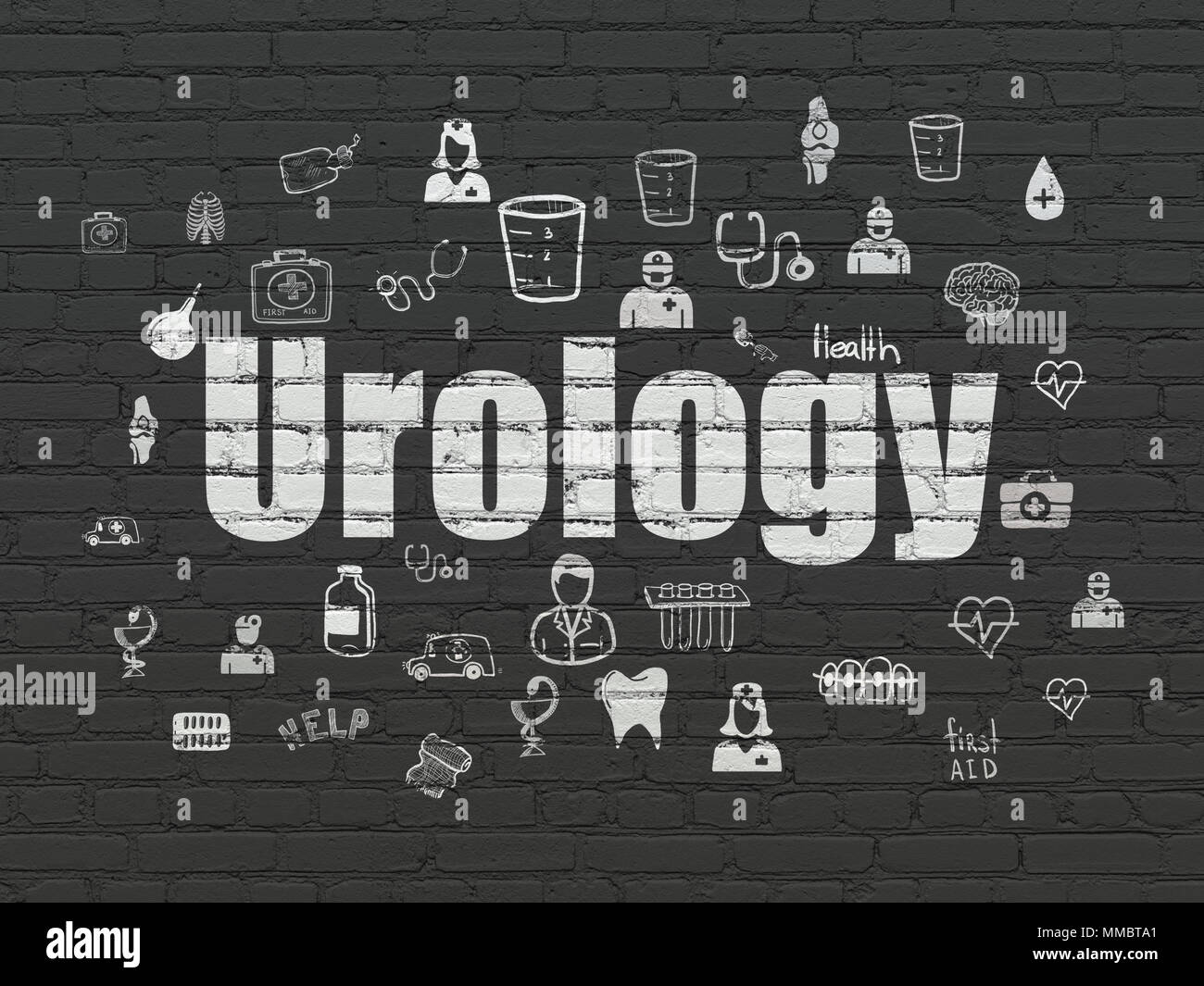 Medicine concept: Urology on wall background Stock Photo - Alamy