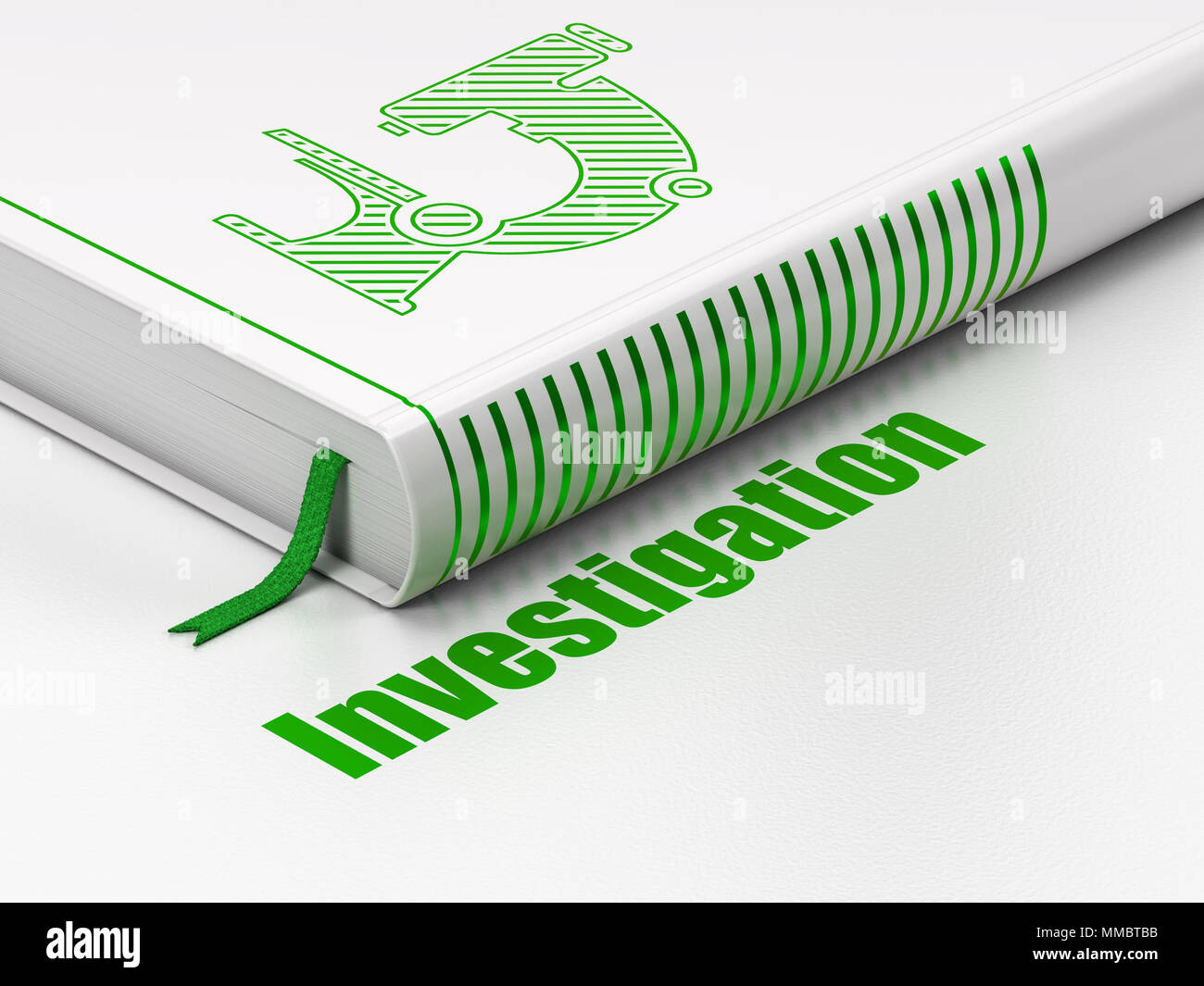 Science concept: book Microscope, Investigation on white background ...