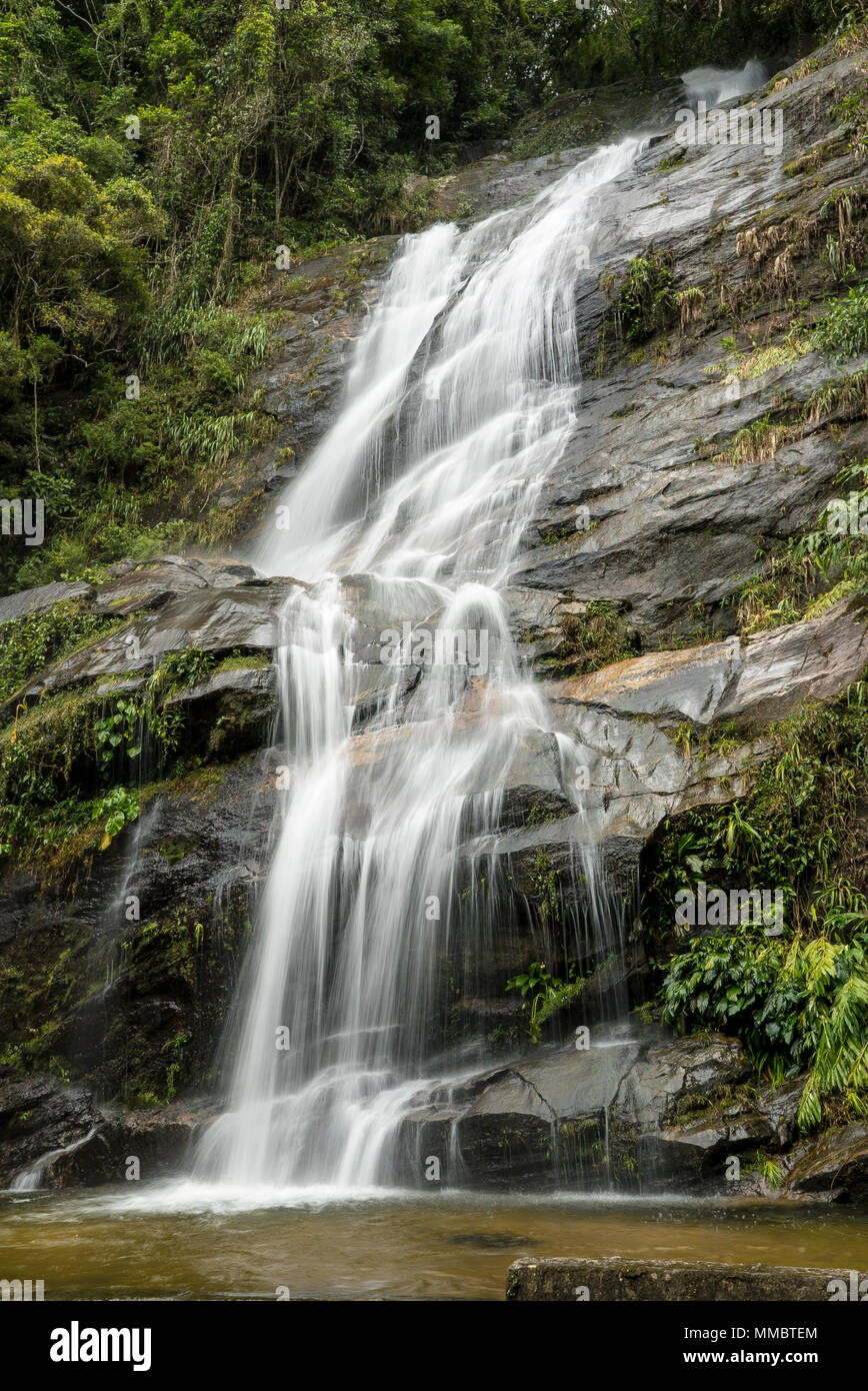 Rio De Janeiro Brazil Waterfall in Tijuca Forest Stock Photo - Alamy