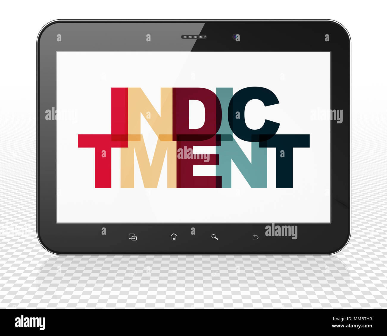 Law concept: Tablet Pc Computer with Indictment on display Stock Photo ...