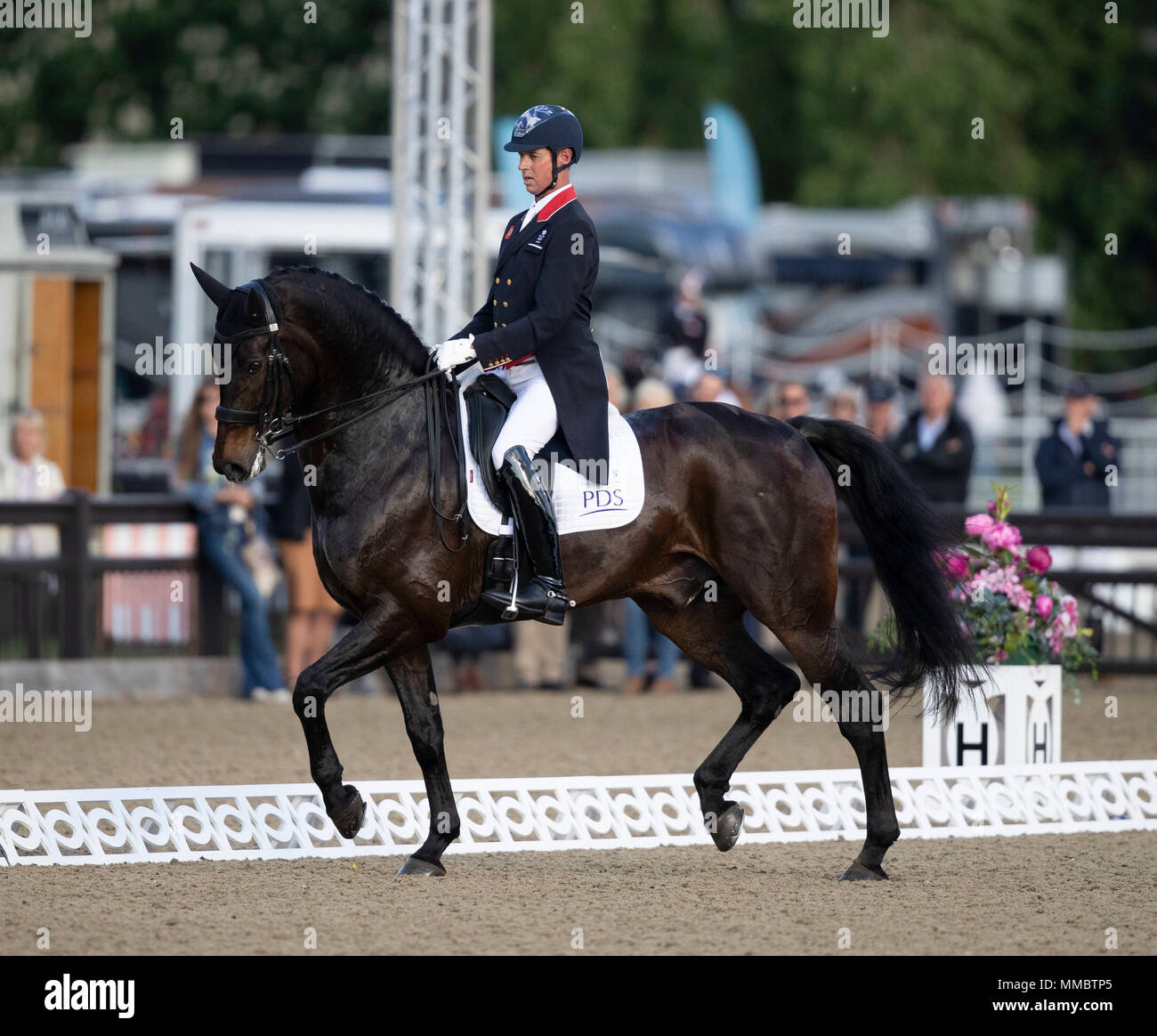 Great Britain's Carl Hester riding Hawkins Delicato in the Al Shira'aa Grand Prix during day two ...