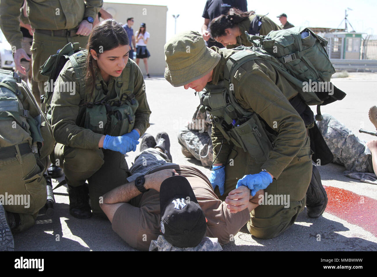 Two Israeli medics evaluated Sgt. Shanda Owens, a Patriot Fire Control ...