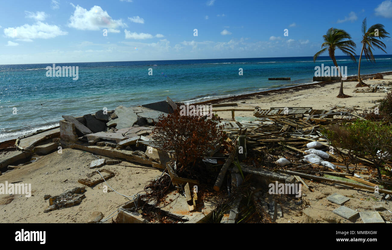 Christiansted, St. Croix, USVI--Beaches are scattered with debris and ...